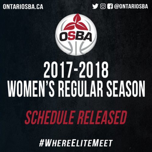 OSBA 2017-2018 Women's Season Schedule Released • Ontario Basketball ...