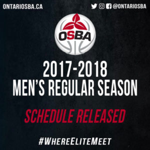 OSBA 2017-18 Men's Season Schedule Released • Ontario Basketball ...